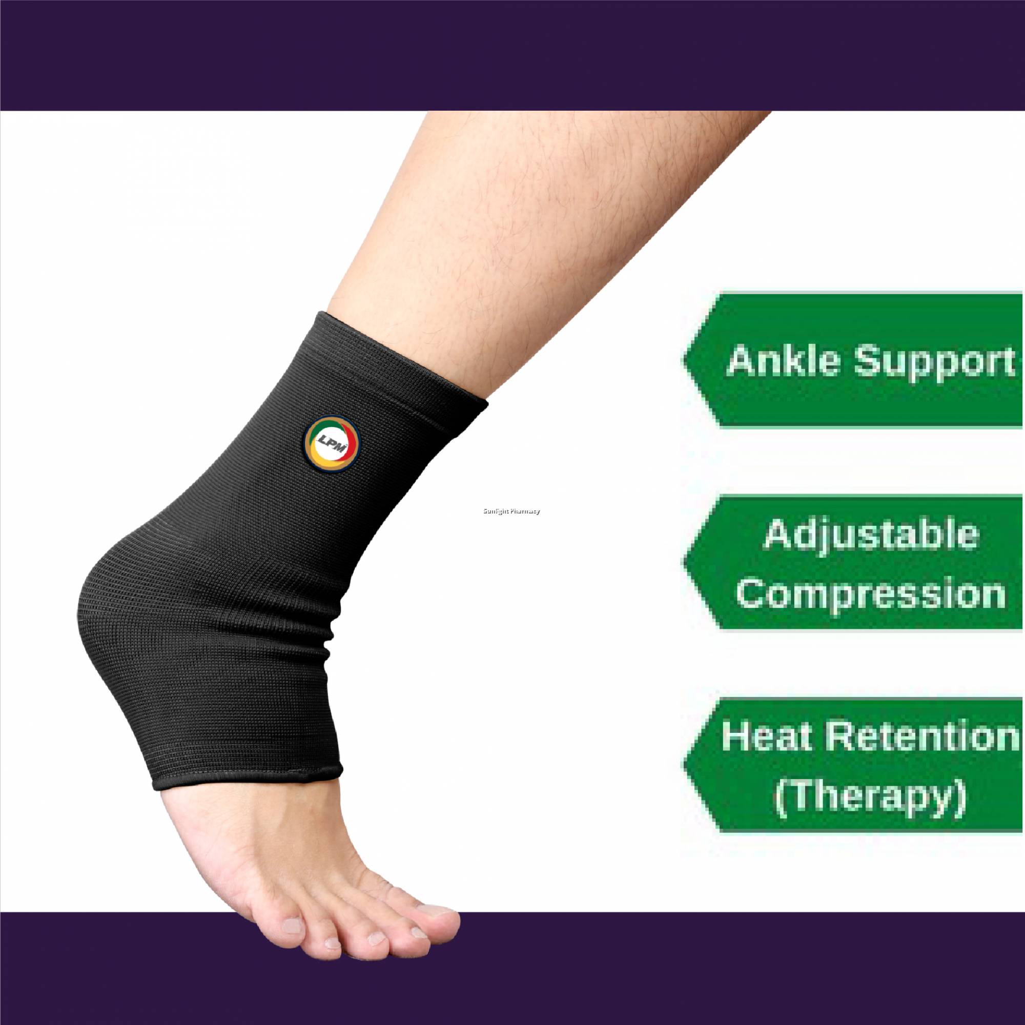 LPM Support Elastic Ankle Support (Black) (All Sizes) #LPM650